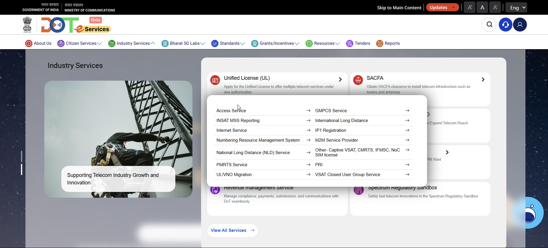 Telecom eServices Portal : A Game-Changer for India's Telecom Sector | Department of Telecom ...